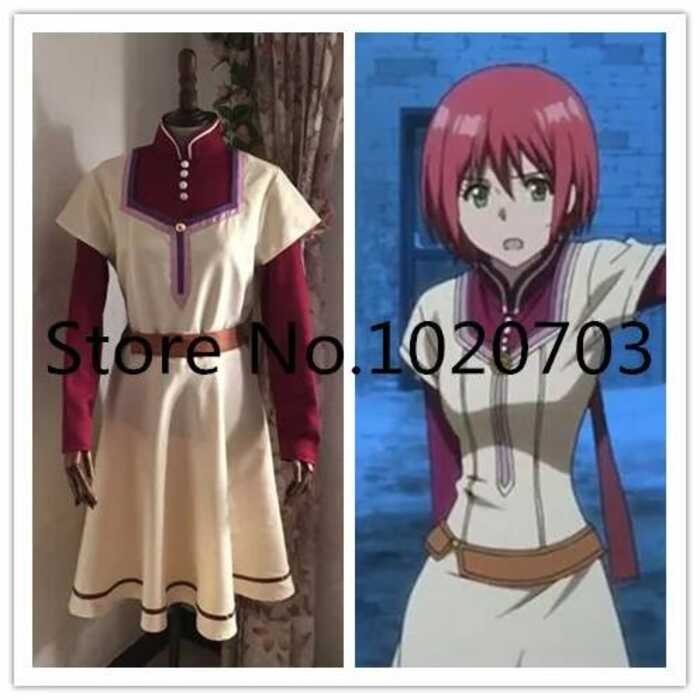 Xj Akagami No Shirayukihime Shirayuki Dress Cosplay Costume From Snow ...