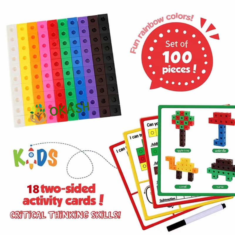2Cm Math Cubes With 18 Pages Activity Cards Number Counting Blocks Toys ...