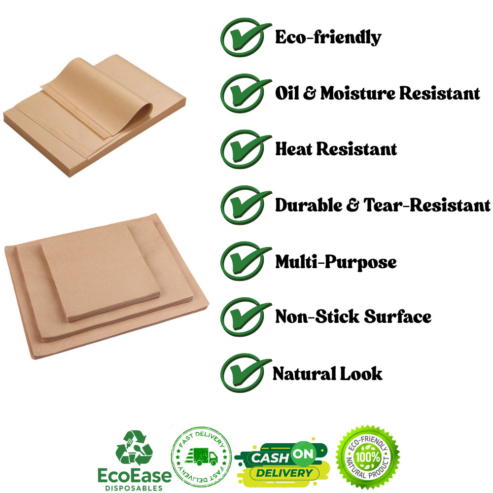 50pcs/100pcs Kraft Parchment Paper - Premium Wax Paper Sheets - Non ...