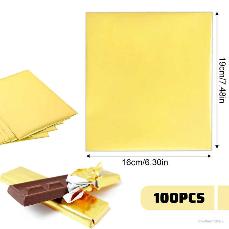 100Pcs Aluminium Foil Wrappers DIY Candy Chocolate Fruit Bars Packaging ...