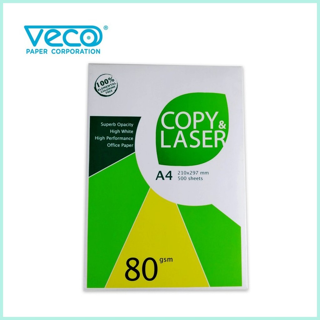 Veco Copy & Laser 80gsm A4 8.25x11.75in Copy Paper | Shopee Philippines