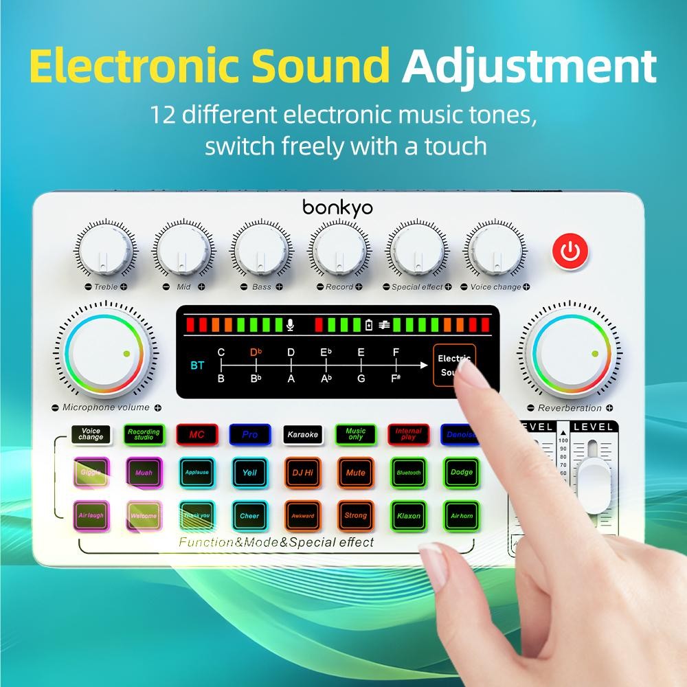 Bonkyo F999X SoundCard Full Set OTG with LED Ring Light for Live ...