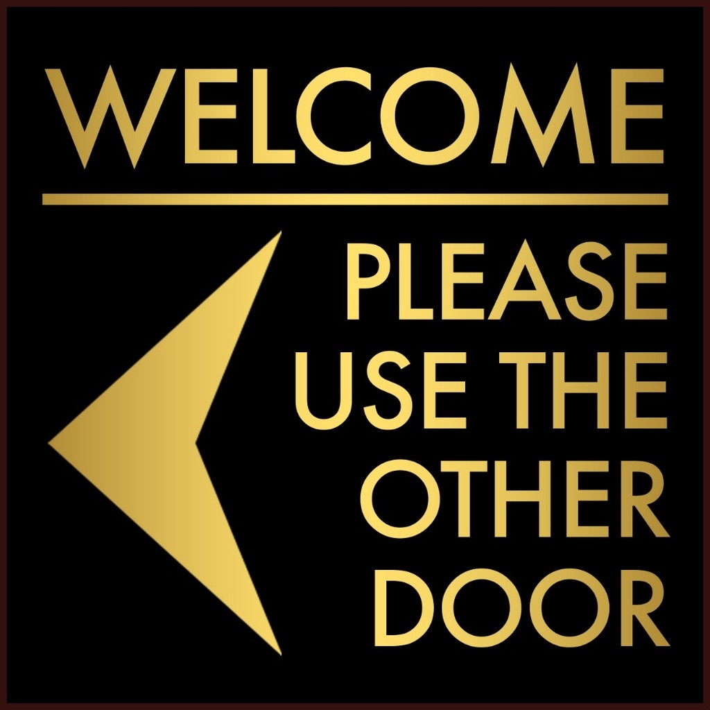 ∯ DOOR SIGNAGE Slide to open Right Left, Please use the other door ...