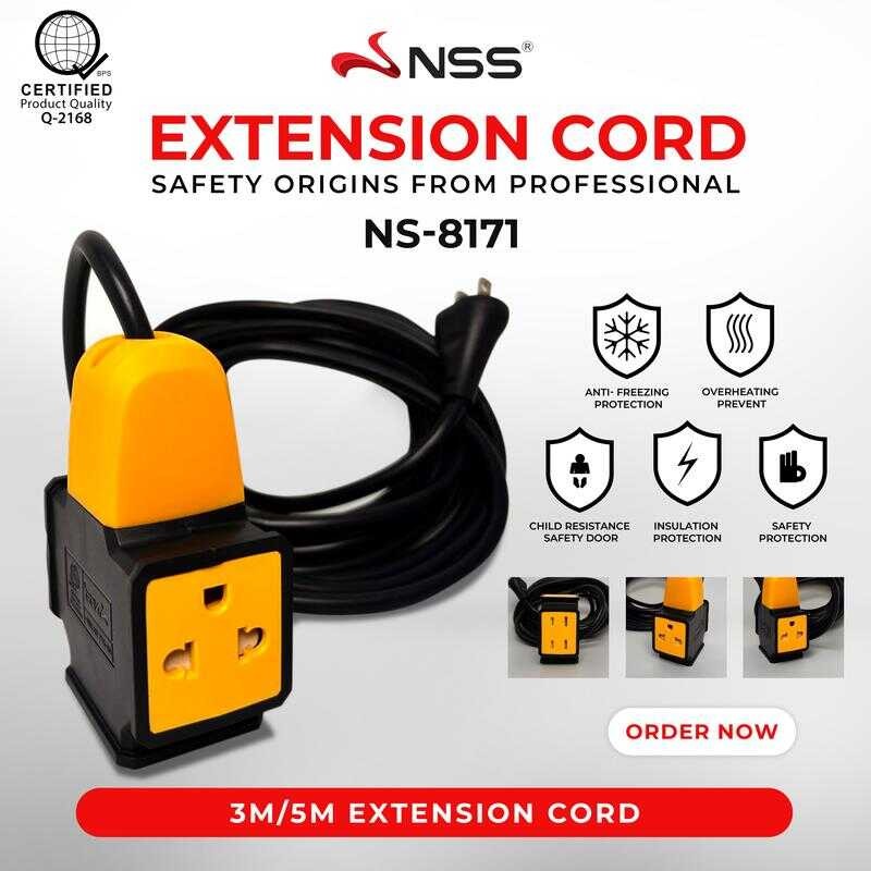 NSS Heavy-Duty Extension Cord M/5M - Professional Grade With Anti ...