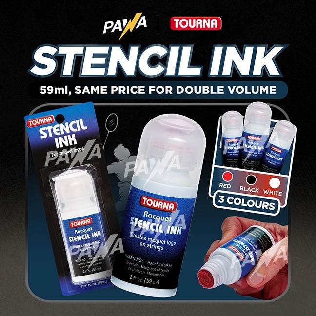 Tourna Racquet Racket Badminton Tennis Squash Stencil Ink (59ml Per ...