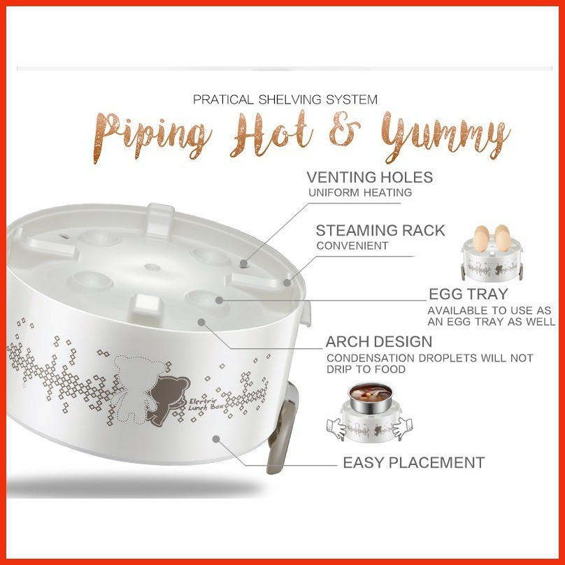 Bear Lunch Box Electric Heater Bento Box 2L Food Container Thermal ...