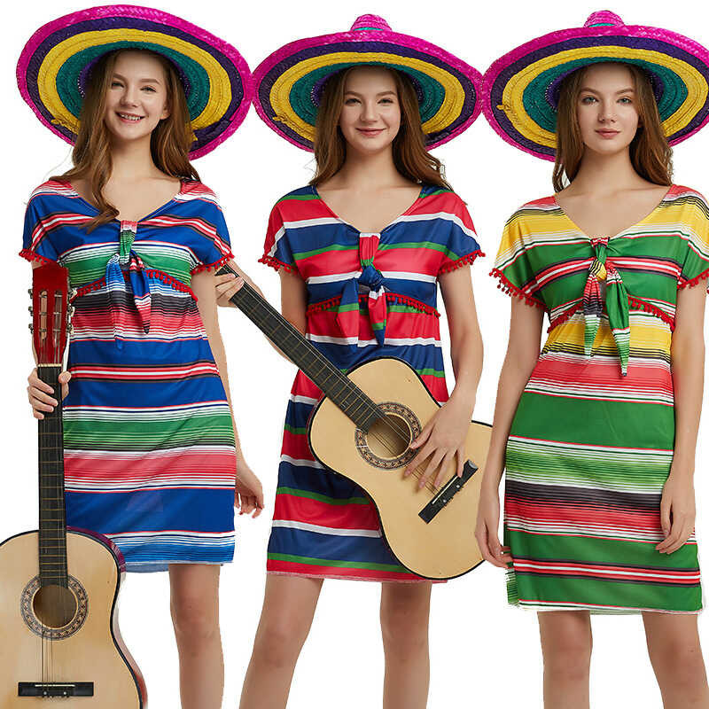 Halloween Mexican Costume Masquerade Performance Adult Men and Women ...