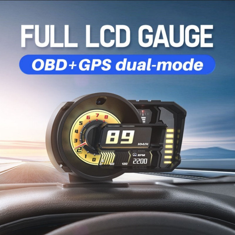 A590 Car Head Up Display HUD OBD+GPS Dual System Digital Scanner Speed ...