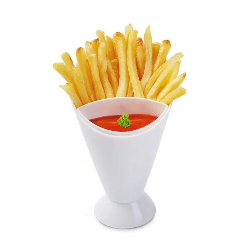 ☑♥ Portable Creative French Fries Cup with Dip Container Egg Waffle ...