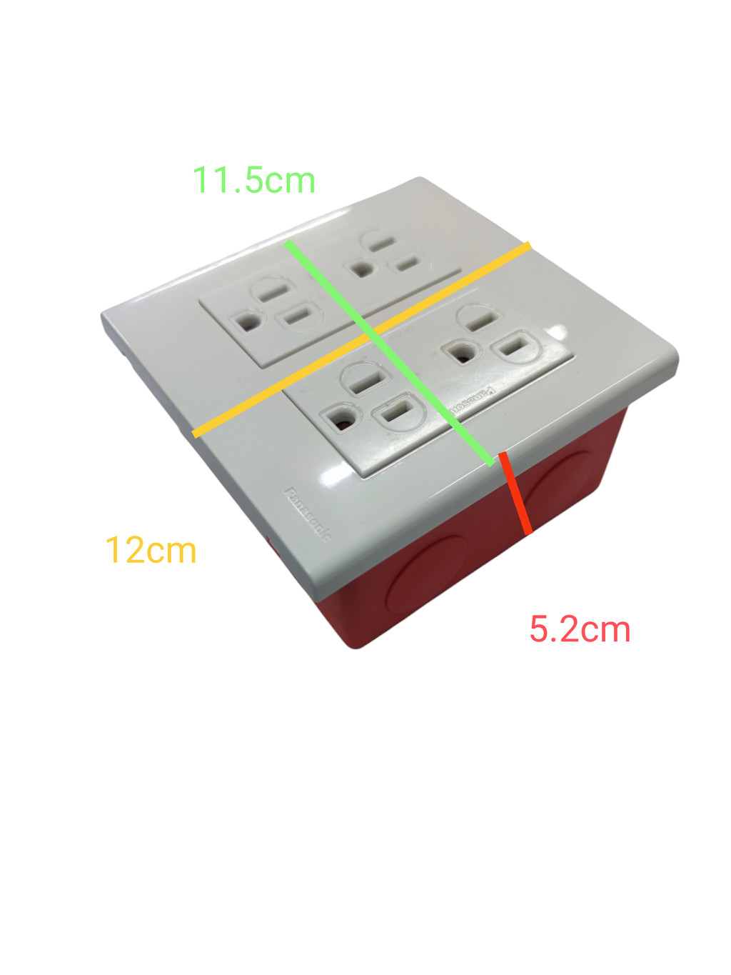 Panasonic 4 Gang Flat Pin outlet with Ground, Duplex 16A 220V WEG6806 ...