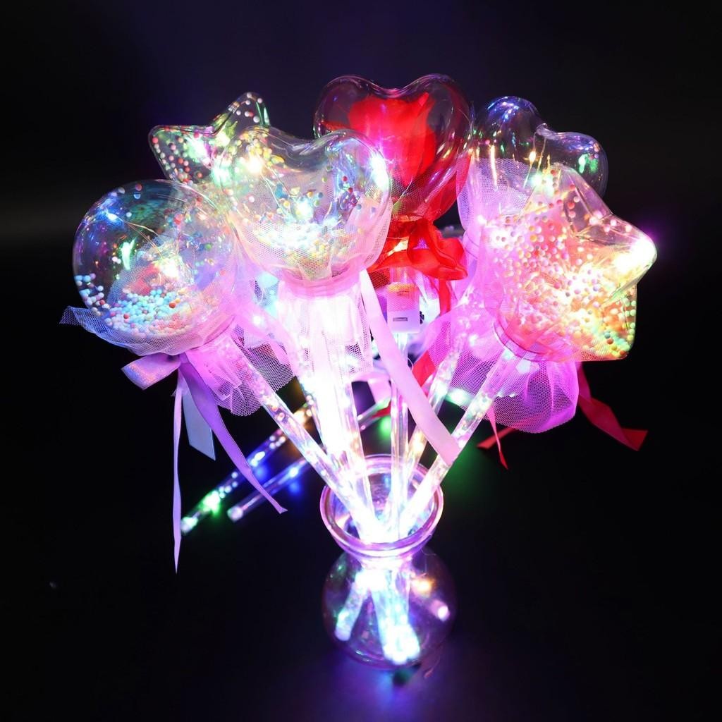 LED Glitter Crystal Wand Light Up Ribbon Ball Magic Wand is perfect for ...