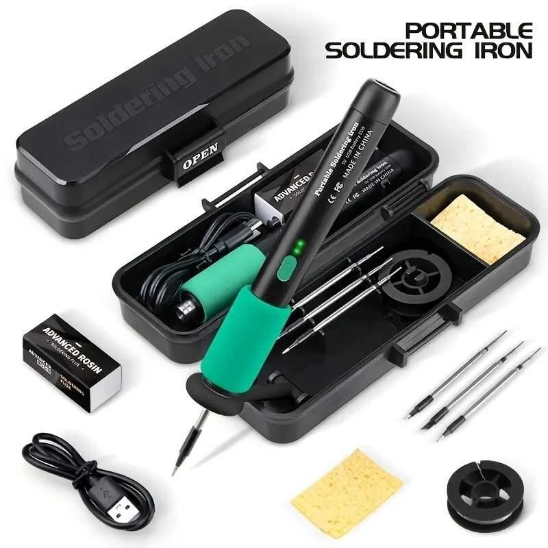 15W USB Soldering Iron Wireless Electric Mini Soldering Iron With Three ...