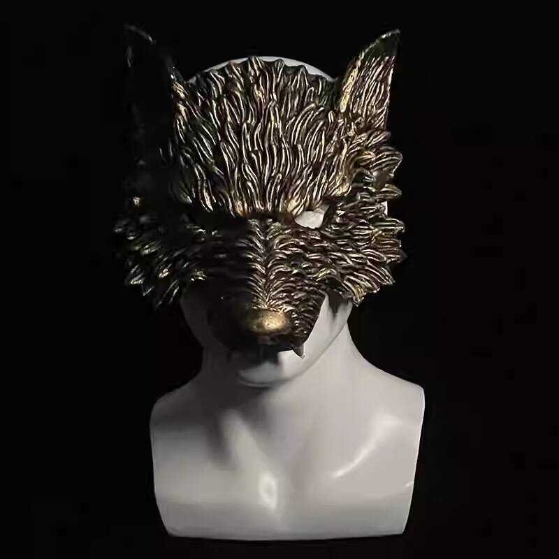 Men's Masquerade Animal Wolf Head Belial Fox Demon Halloween Costume ...