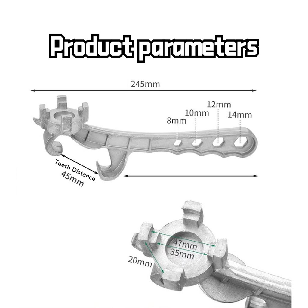 Metal Bucket Opener 3 in 1 Wrench Multifunction Bucket Lid Removal Tool ...