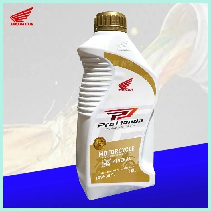 Honda Genuine Engine Oil 4T 10W-30 MA Multigrade ( Pro Honda Gold ) 1L ...