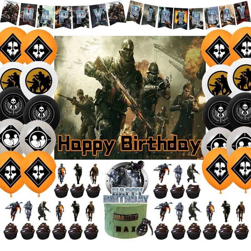 Call Of Duty Theme Birthday Party Decor Supplies Cartoon Ing Game ...