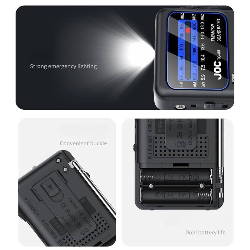 Radio FM AM SW Radio Built-in Speaker Pointer Pocket Radio with HD ...