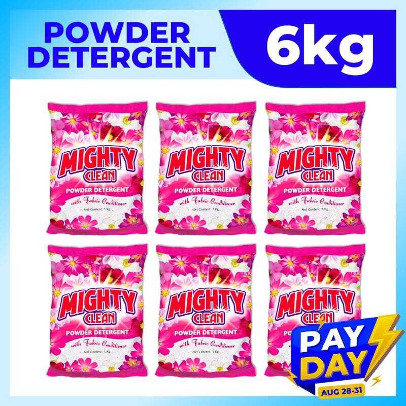 6 KILOS Mighty Clean Detergent Powder Floral Blossom - (Pink) SET Kilos ...
