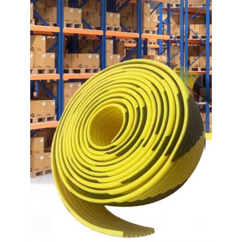 NBR Rubber Sponge 8cm Yellow Black Warning Wave Anti-Collision Tape ...