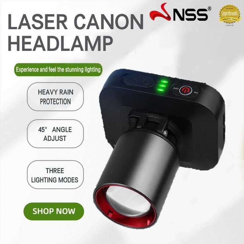 NSS Laser Canon Headlamp - Fast Charging, Ipx6 Waterproof, Portable ...