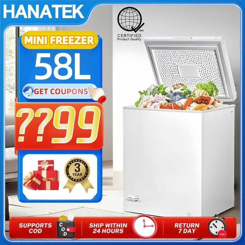 HANATEK Inverter Chest Refrigerator Mini Multifunction Upright Freezer ...