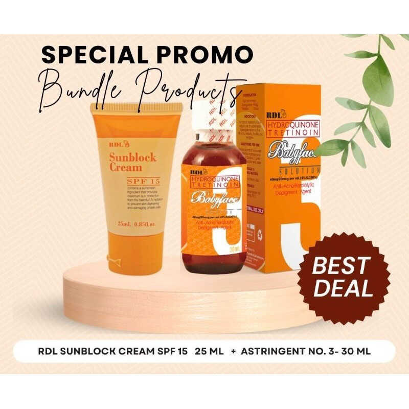 RDL Babyface Astringent Toner #3 30Ml And Sunblock Cream 25Ml (Set) F91 ...
