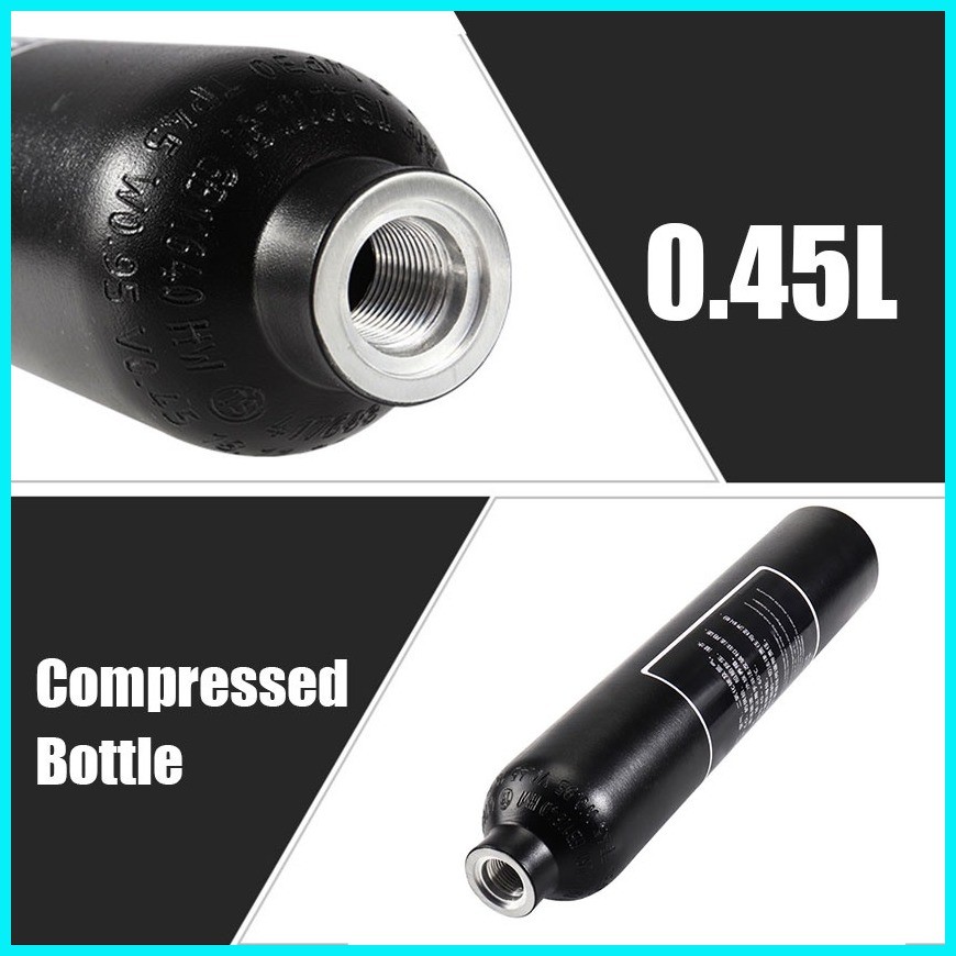 0.45L PCP Air Tank 4500psi HPA Aluminum c02 Tank M18*1.5 Thread High ...