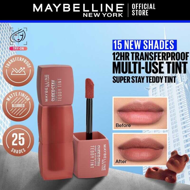 Maybelline Superstay Teddy Tint - 12Hr Longwear, Soft Matte Multi-Use ...