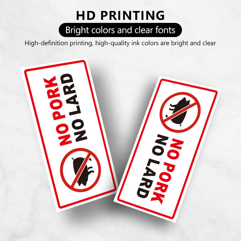 No Pork No Lard Sign PVC Sticker Restaurant Food Court Sticker Tiada ...