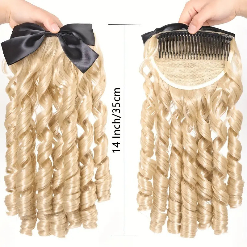 Women Hair Bun Wig Retro Bow Victorian Curly Hair Roman Curls Princess ...