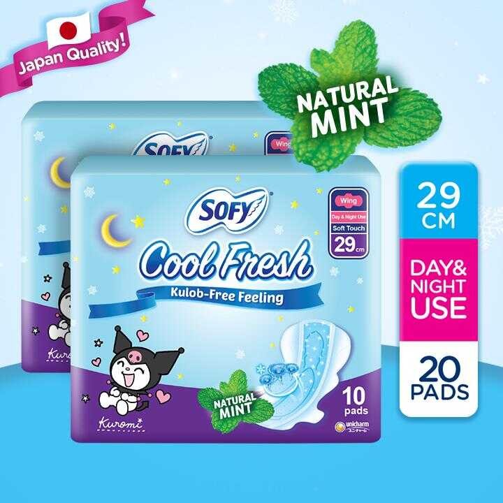 SOFY KUROMI Cool Fresh Sanitary Napkin With Wing 29Cm - 10 Pcs X 2 ...