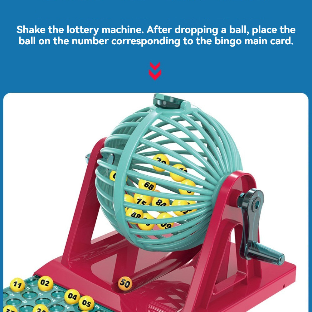 NEW Bingo Lotto Simulation Game Toy Set Bingo Home Lottery Cage Ball ...