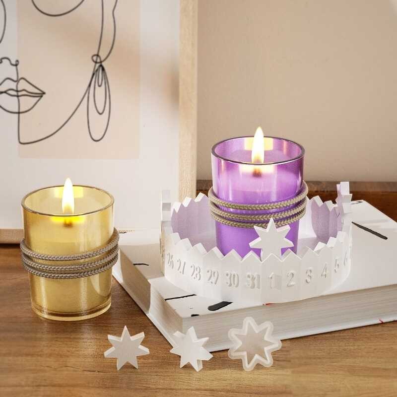 8E0 CORPS Star Candle Holder Mold Silicone DIY Crafts Plaster Concrete ...