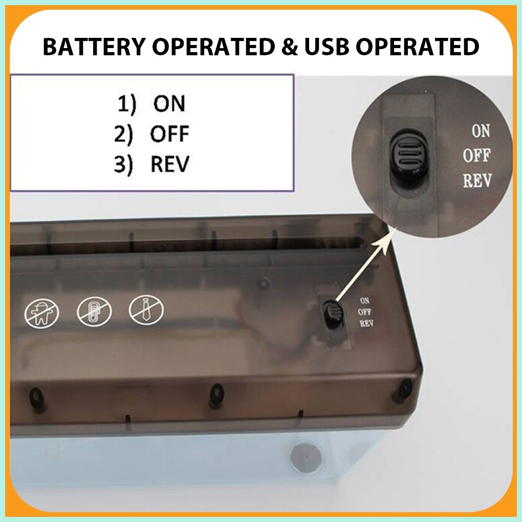 Portable Paper Shredder Battery Operated | USB operated A4 Size ...