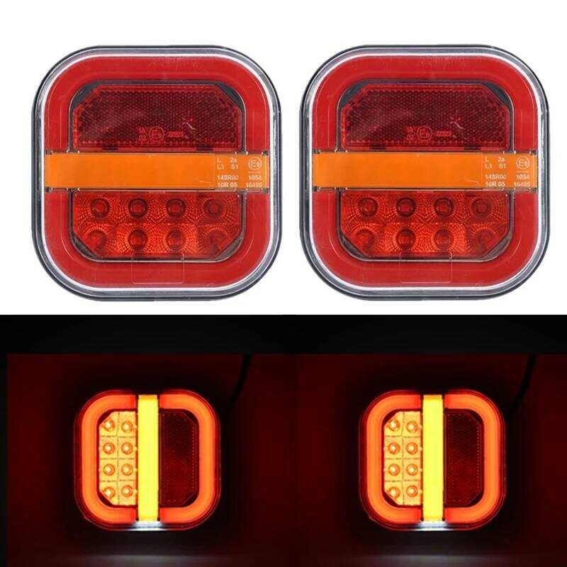 Emark 2x 4''12V 24V LED Tail Light nse Plate wing Turn Signal Bker ...