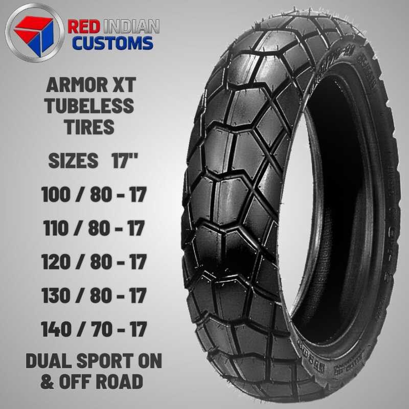 Dual Sport Motorcycle 17 Tubeless Tire Gulong Ligid Red Indian Armor XT ...