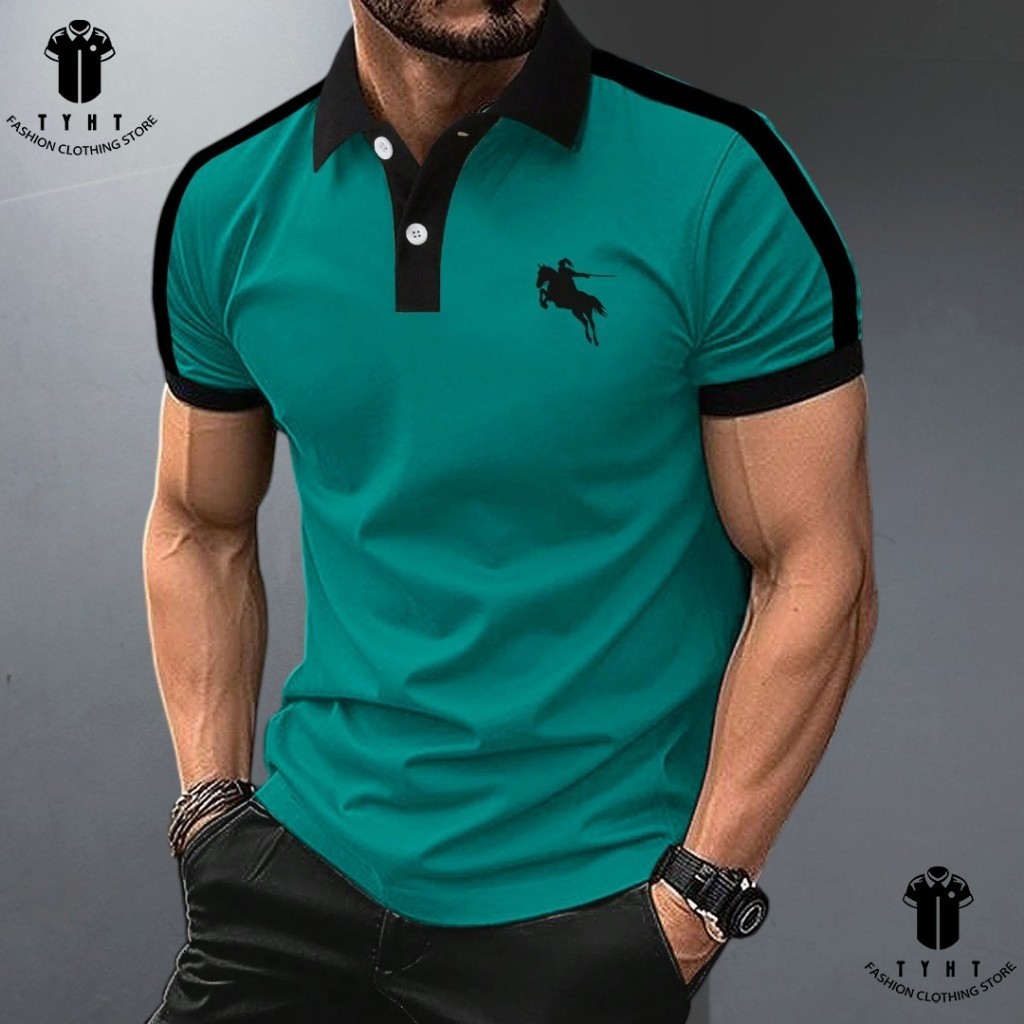 Men's Full Sublimation Polo Shirt, Formal Shirts with Horse Print and ...