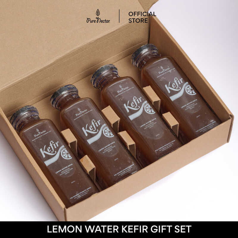 Pure Nectar Lemon Water Kefir Gift Set – Probiotic Wellness Drink 4 ...