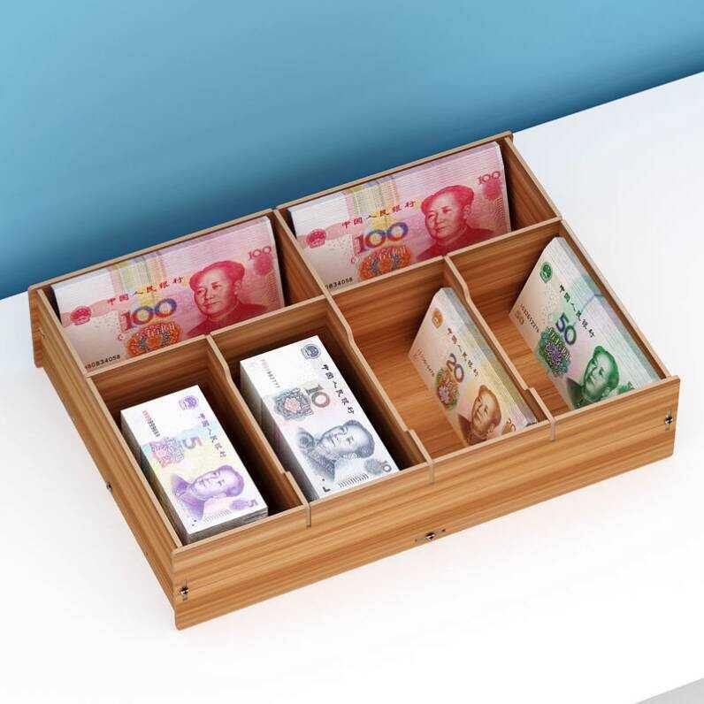 Organizer Banknote Storage Drawer Compartment Coin Money Cash Box ...