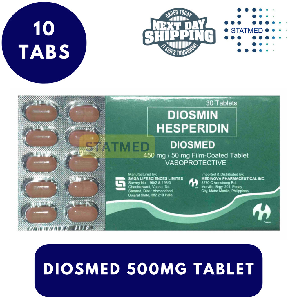 Diosmed Diosmin + Hesperidin 500mg Tablet Daflon Alternative l 10 & 30 ...