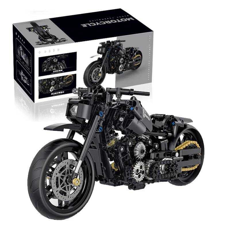 Classic 538Pcs Motorbike Building Model Blocks Moto Road Racer Bricks ...