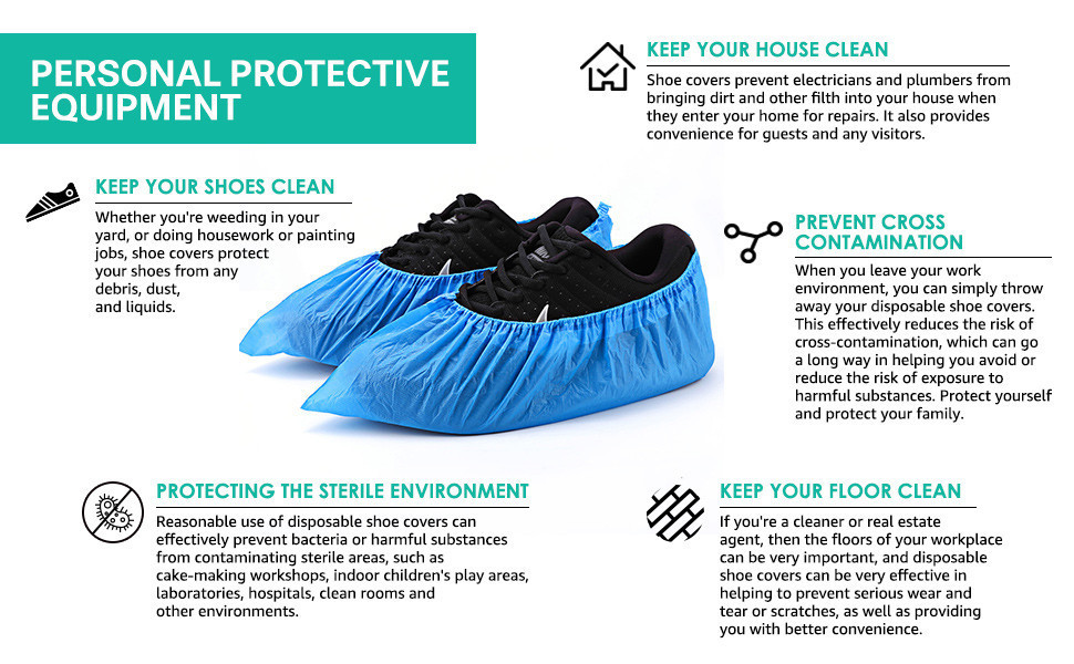 100/300/500Pcs Disposable Boot Shoes Covers / Waterproof Plastic ...