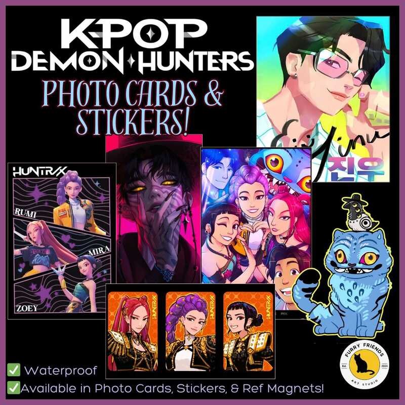 Kpop Demon Hunters Huntr/X + SAJA Boys Photo Cards, Waterproof Stickers ...