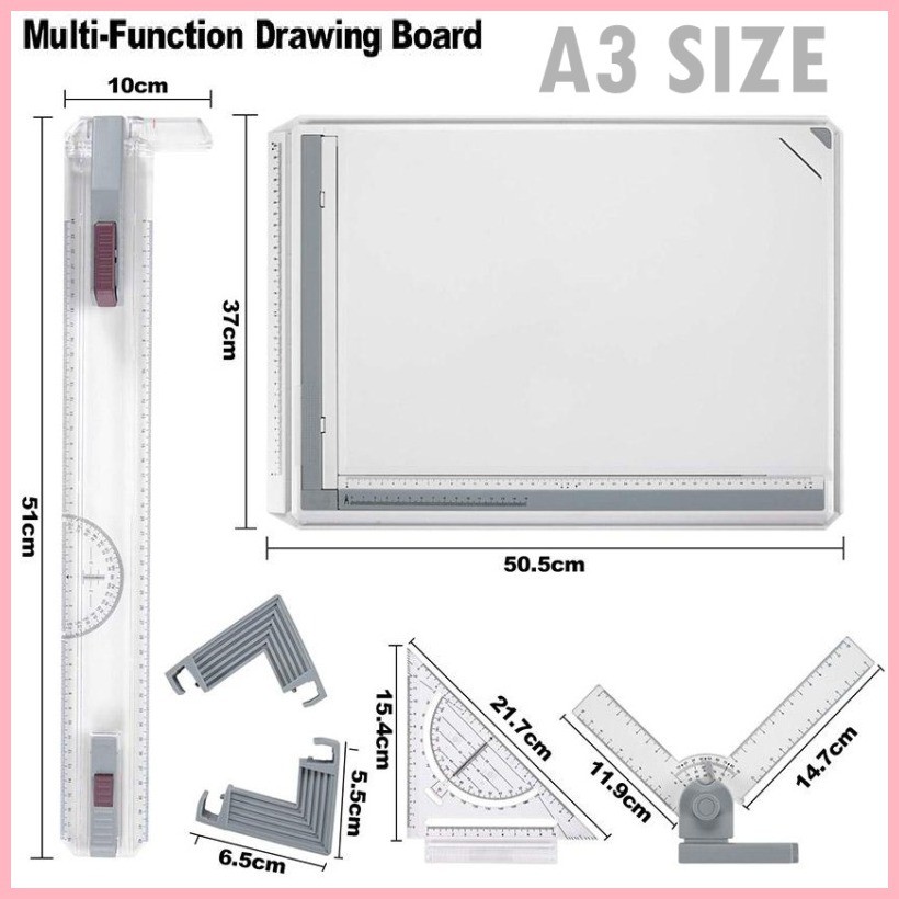A3 Drawing BoardDrafting Tables with Parallel Motion Angle Measuring ...