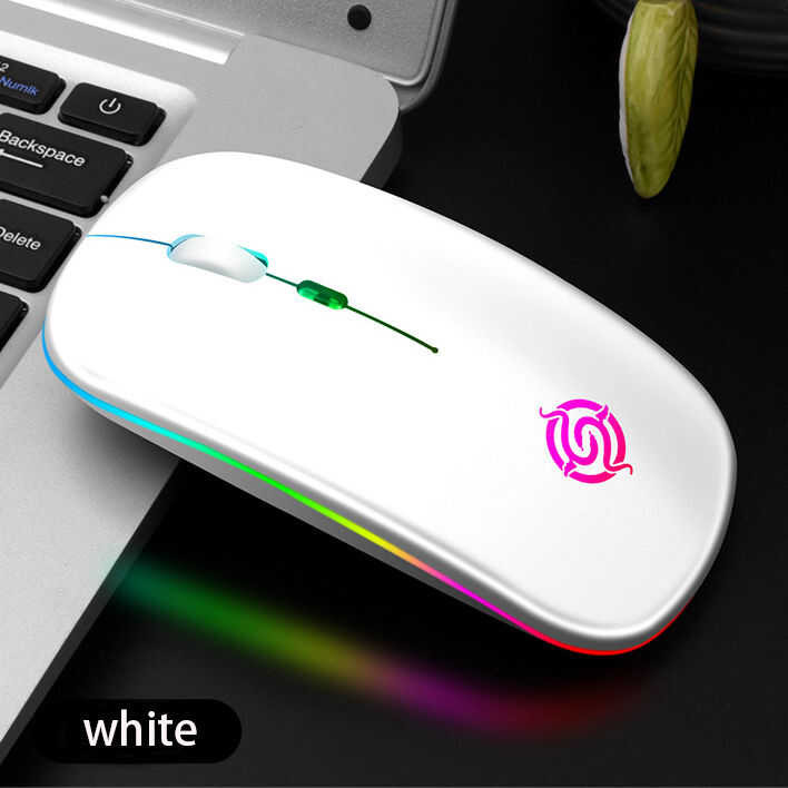 FIREWOLF Wireless Rechargeable USB Mouse Silent 2.4Ghz Receiver Optical ...