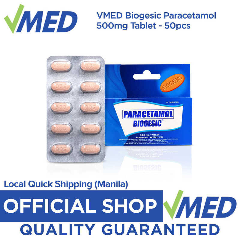 VMED Biogesic Paracetamol 500Mg Tablet 50'S | Shopee Philippines