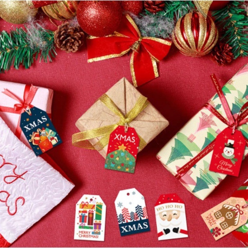 50pcs Christmas SERIES Gift Tag Decoration Merry Chirstmas Tag Holiday ...