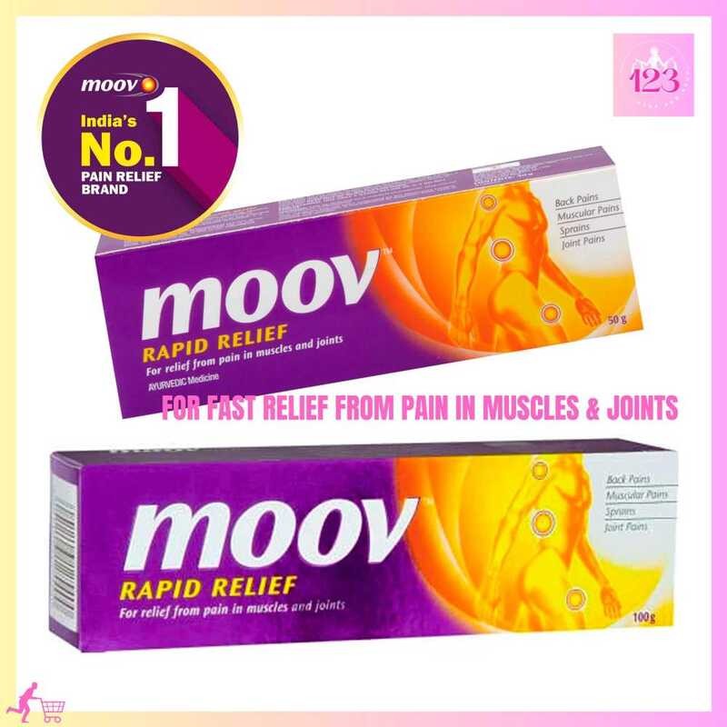 40E MOOV Rapid Relief Cream 50G | 100G Made In India Instant Pain For ...