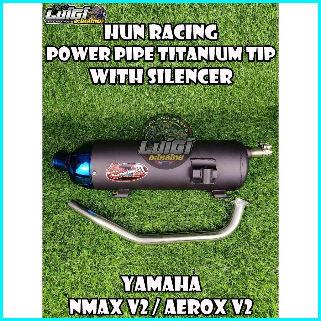 YAMAHA NMAX V2 / AEROX V2 POWER PIPE TITANIUM TIP WITH SILENCER HUN ...