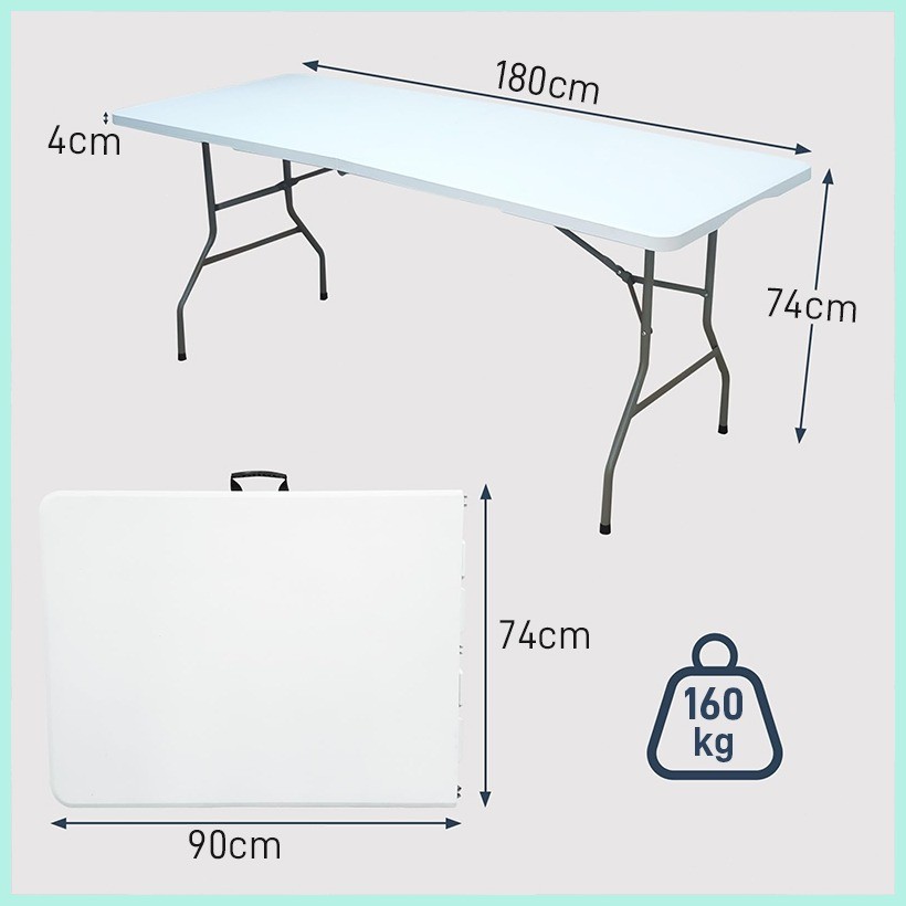 6Ft Foldable Banquet Table Event Catering Hall Buffet Exhibition Dining ...